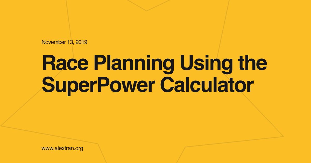 Race Planning Using the SuperPower Calculator